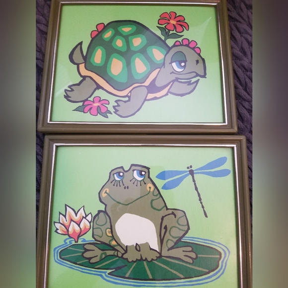 unbranded | Wall Decor | Vintage 7s Vibe Frog And Turtle Painted ...